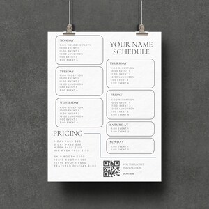 Minimalist Event Schedule Template: Canva Conference Agenda (QR Code ...