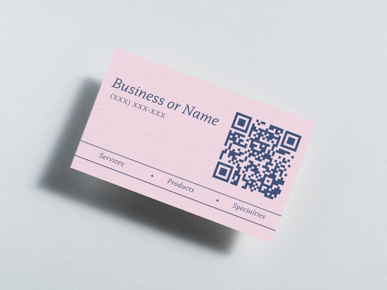 QR Code Business Card Template: Minimalist Canva Design (printable) - Etsy