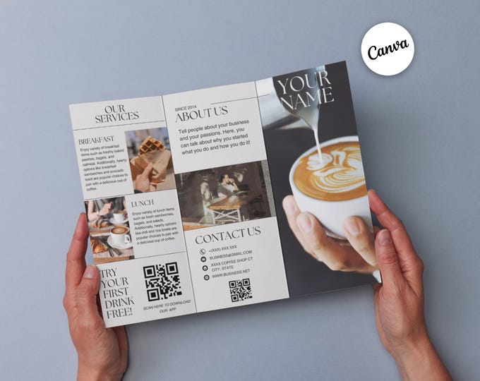 Trifold Brochure Template | Printable Canva Design | Modern Minimalist ...