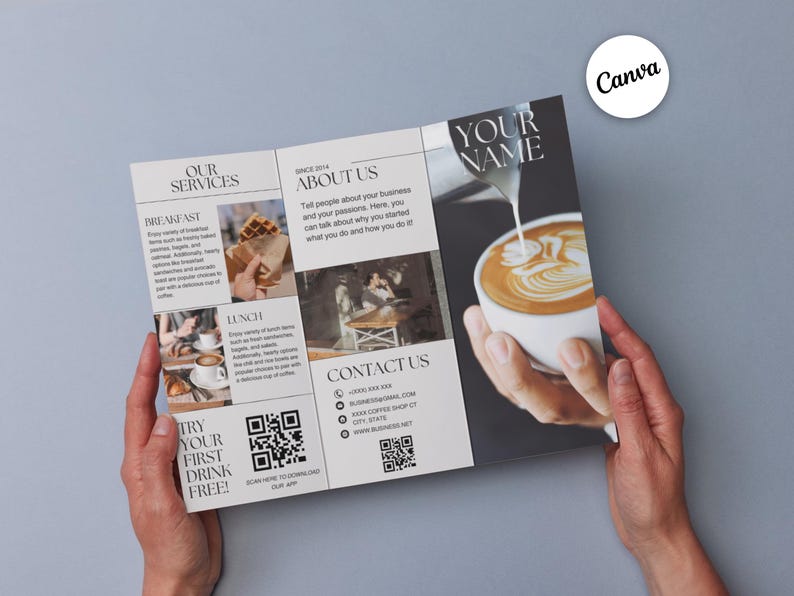 Trifold Brochure Template | Printable Canva Design | Modern Minimalist ...