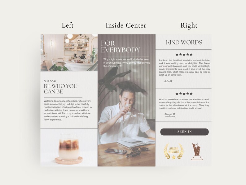 Trifold Brochure Template | Printable Canva Design | Modern Minimalist ...