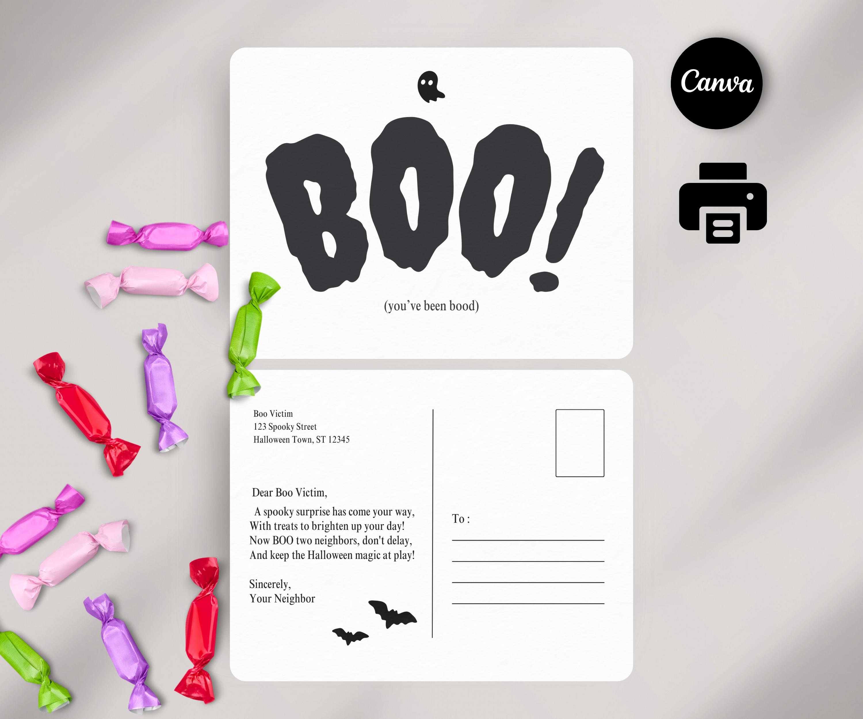 You've Been Booed Halloween Game: Printable Card & Ghost Design ...