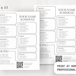 Minimalist Event Schedule Template: Canva Conference Agenda (QR Code ...
