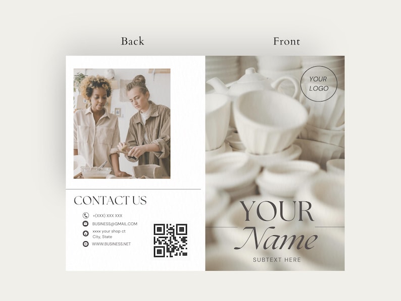 Minimalist Bifold Brochure Canva Template: Business Marketing Flier (8 ...