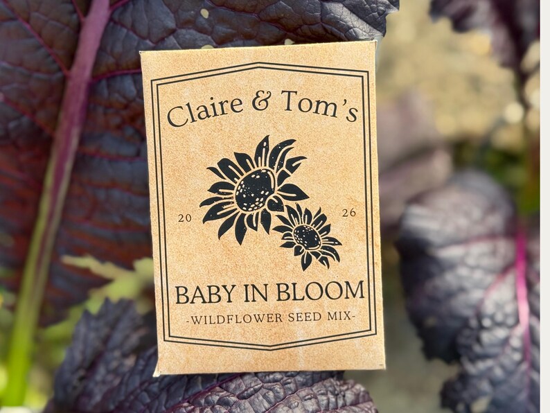 Sunflower Seed Packet: Baby Shower Favor, DIY Canva Template (printable ...