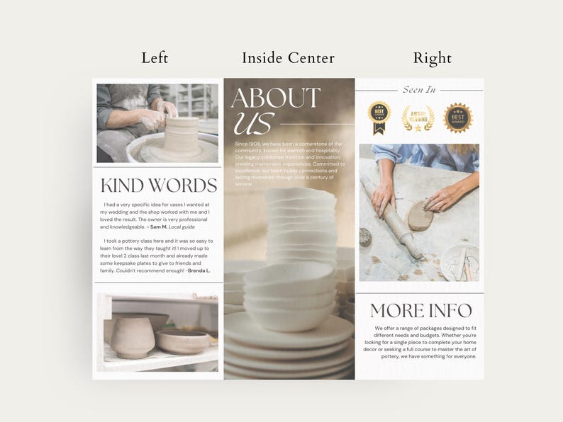 Canva Trifold Brochure Template: QR Code Business Marketing Pamphlet - Etsy