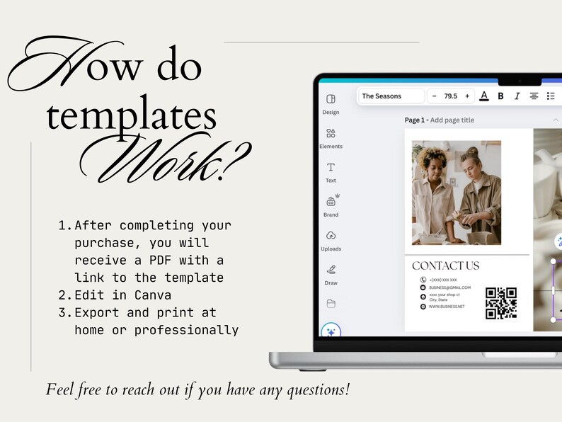 Bifold Brochure Canva Template | Printable Flier Design | Minimalist ...
