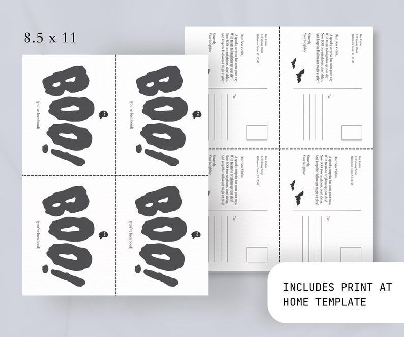 You've Been Booed Halloween Game: Printable Card & Ghost Design ...