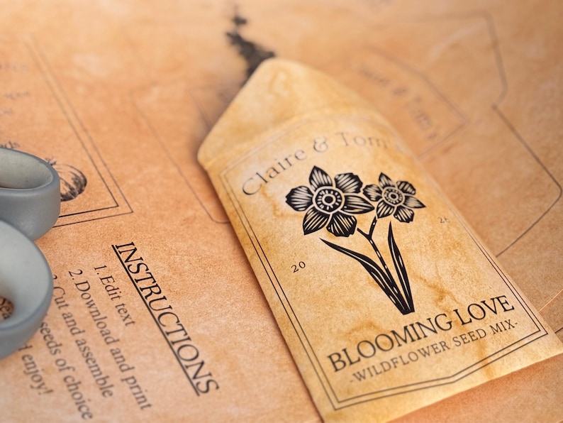 Seed Packet Printable Template | Custom Canva Envelope for Seed Saving ...