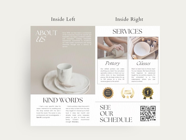 Minimalist Bifold Brochure Canva Template: Business Marketing Flier (8 ...