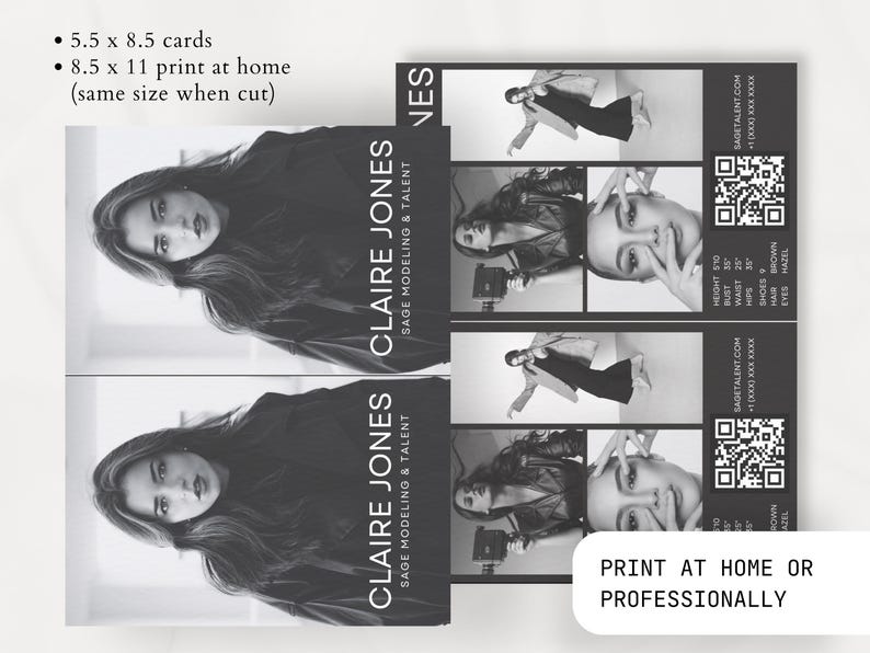Modeling Composite Card Template With QR Code | Professional Canva Zed ...