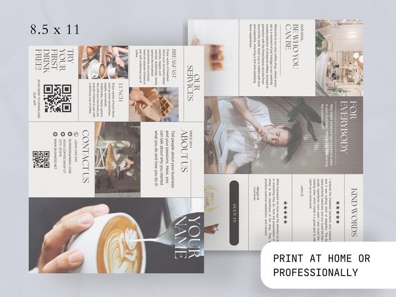 Trifold Brochure Template | Printable Canva Design | Modern Minimalist ...