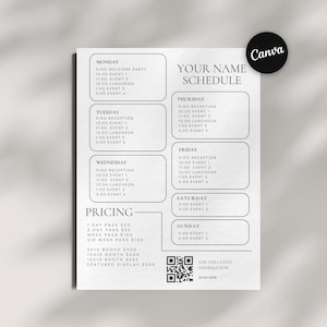 Minimalist Event Schedule Template: Canva Conference Agenda (QR Code ...