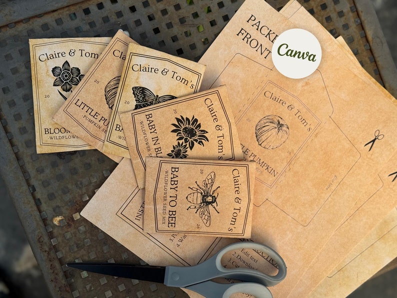 Wildflower Seed Packet Baby Shower Favors: Editable Canva Template ...