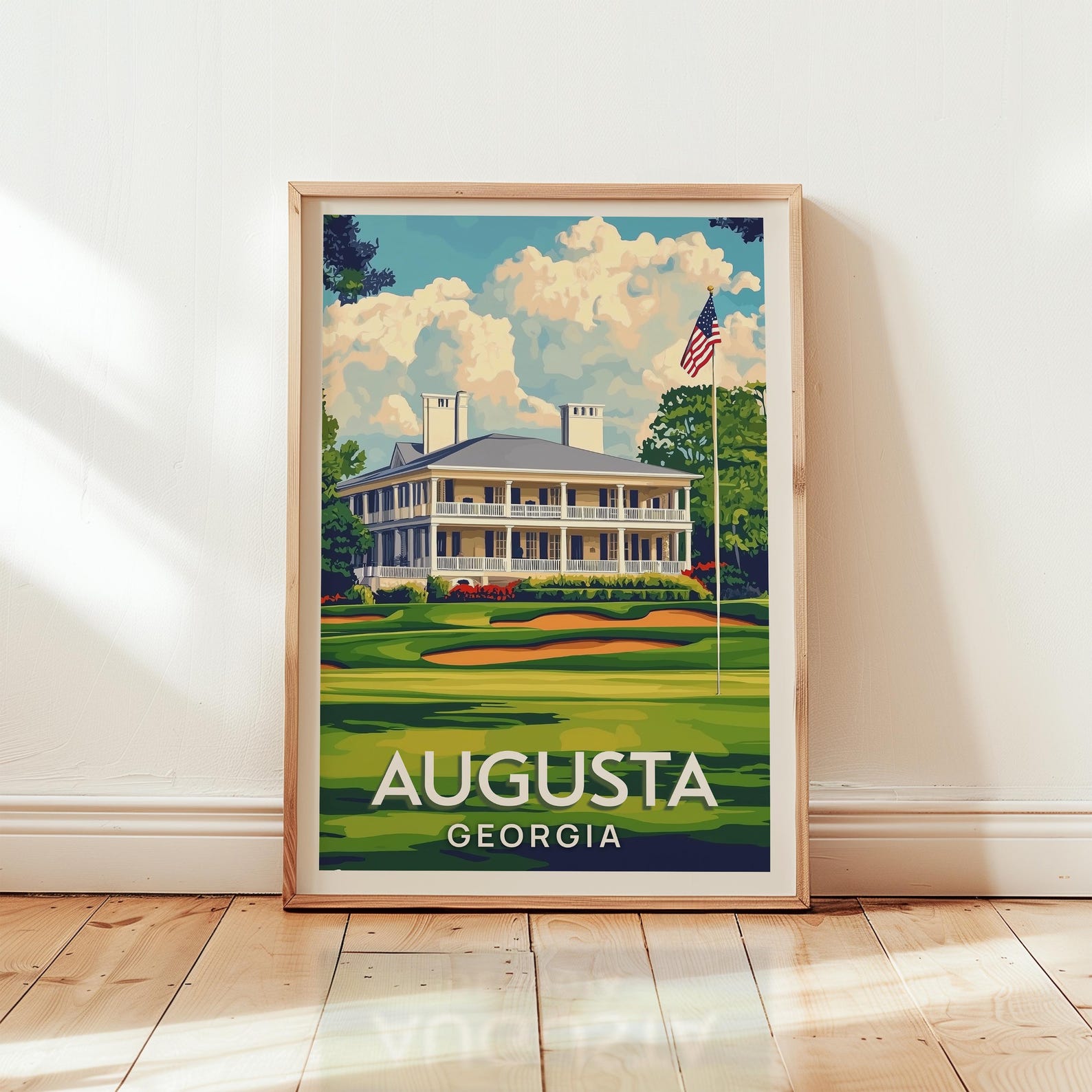 Framed Golf Course Giclée Prints (set of 3) ~ Augusta National, Pebble ...