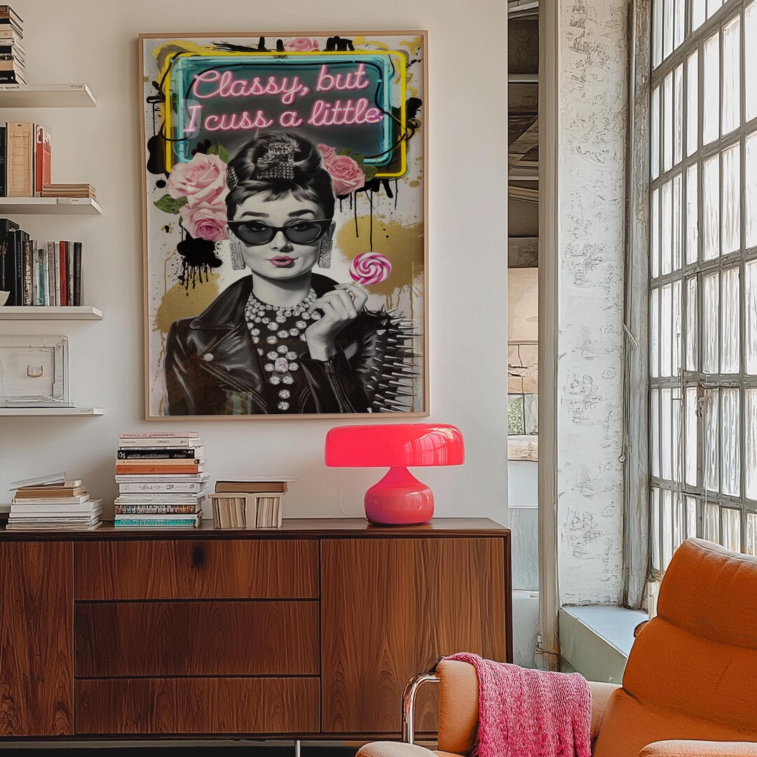 Punk Audrey Hepburn Poster | Bold Modern Art With a Twist | Edgy Home ...