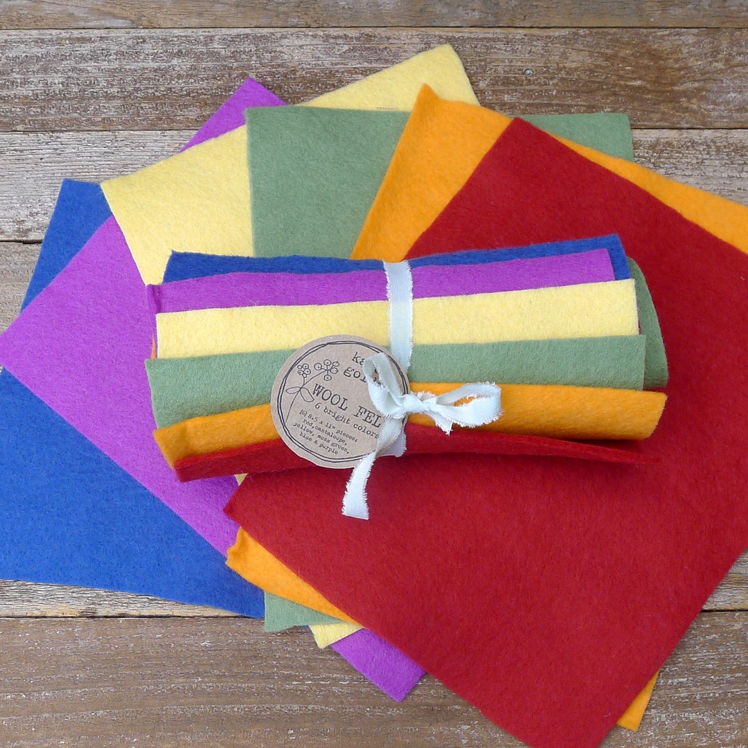 Wool Felt: 6 Sheets of BRIGHT Colors - Etsy