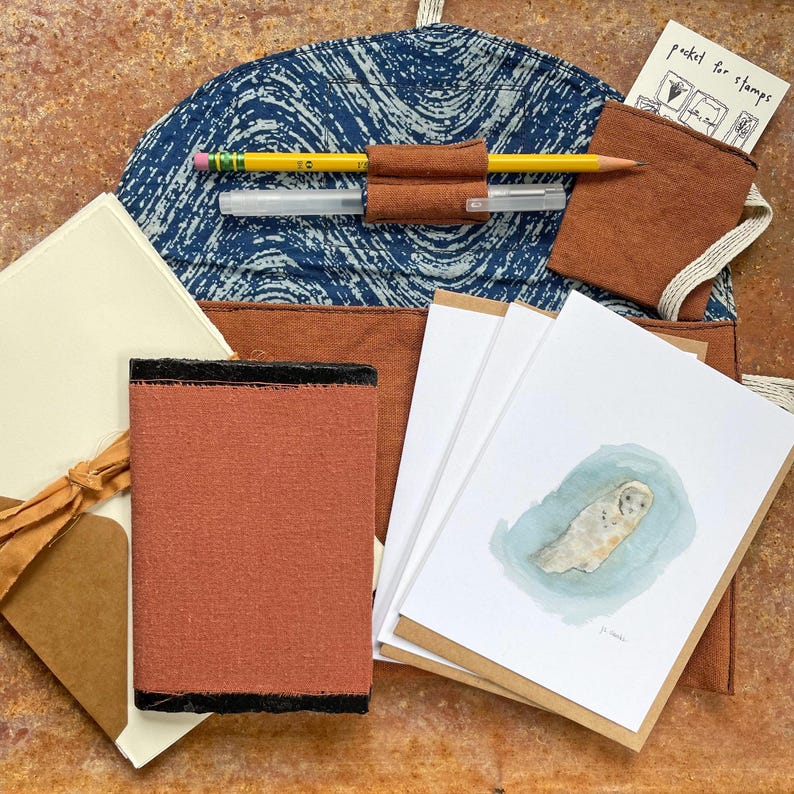 Handmade Letter Writing Pocket: Made With Plant-dyed Organic Cotton ...