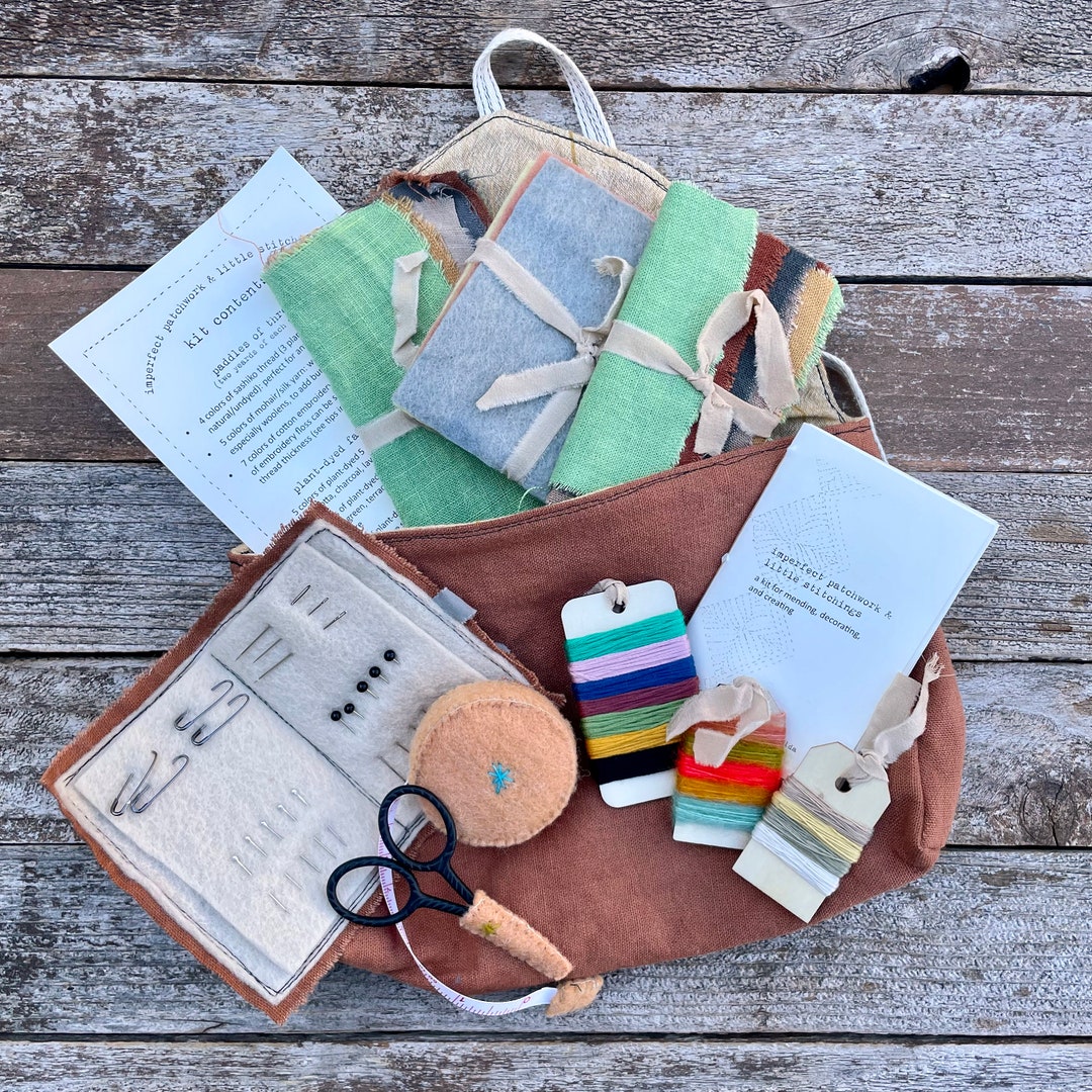 Imperfect Patchwork & Little Stitchings Kit in a Plant-dyed Pouch ...