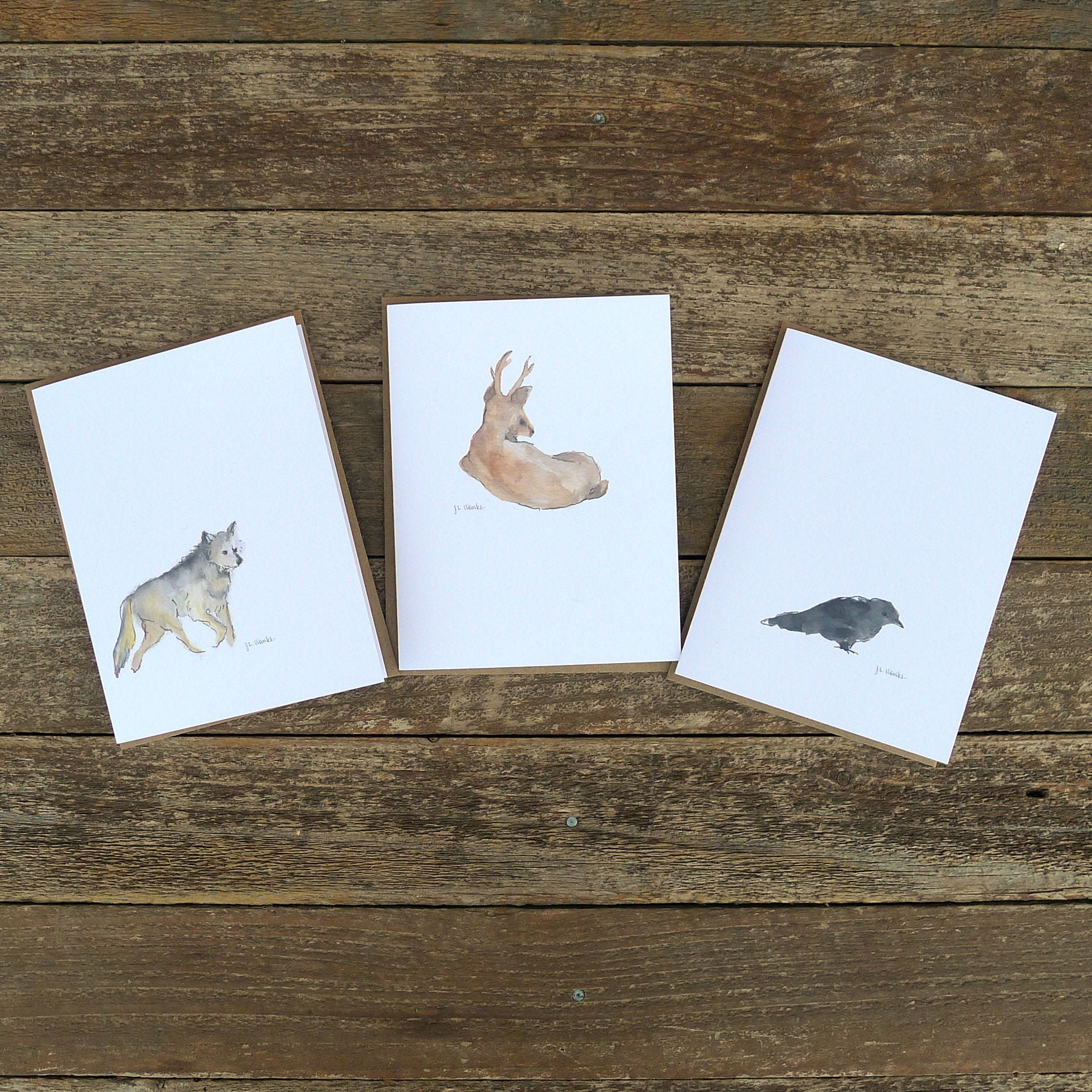 Watercolor cards forest collection: by kata golda | Etsy