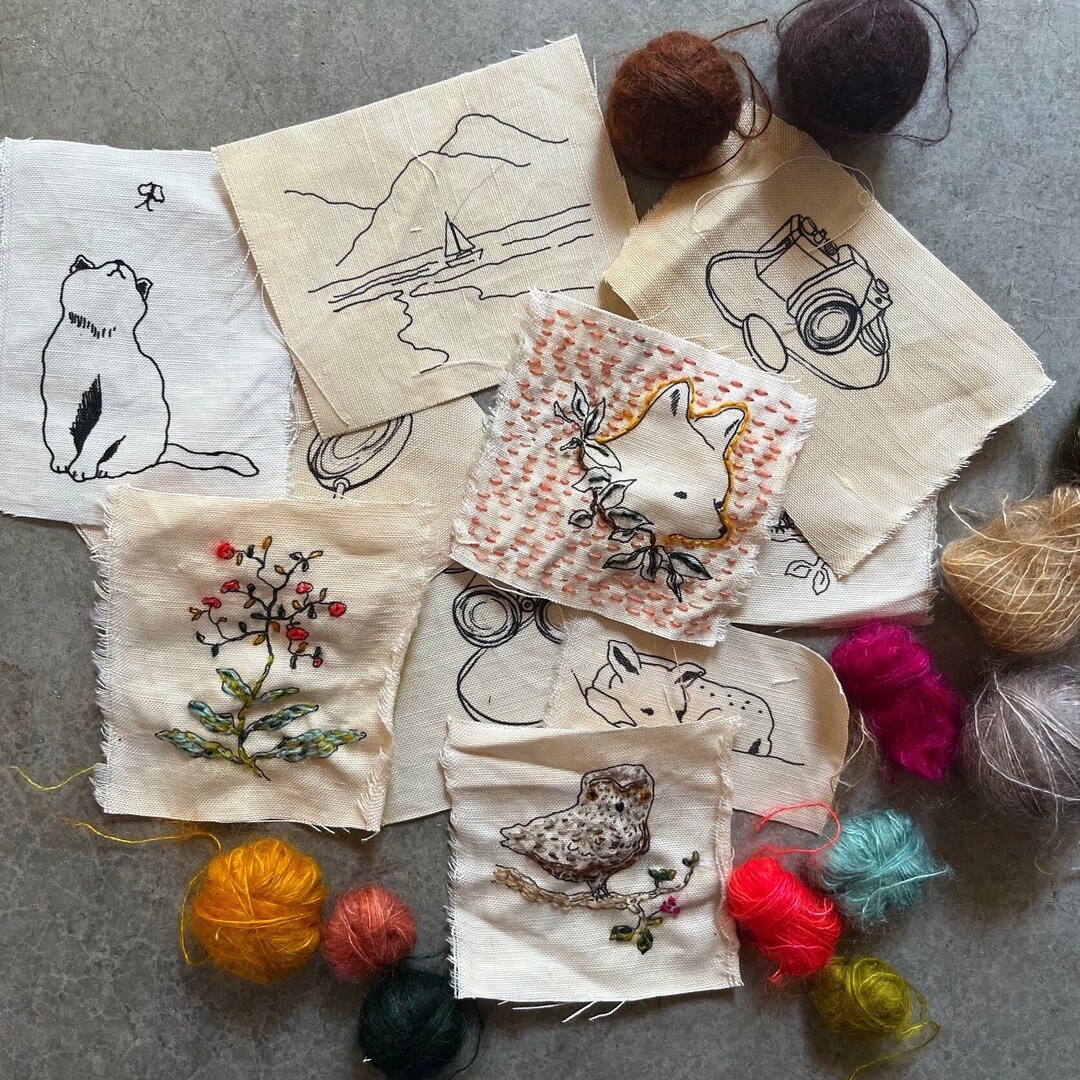 Bundle of 10 Assorted Tea Dyed Patches for Embroidery Projects - Etsy