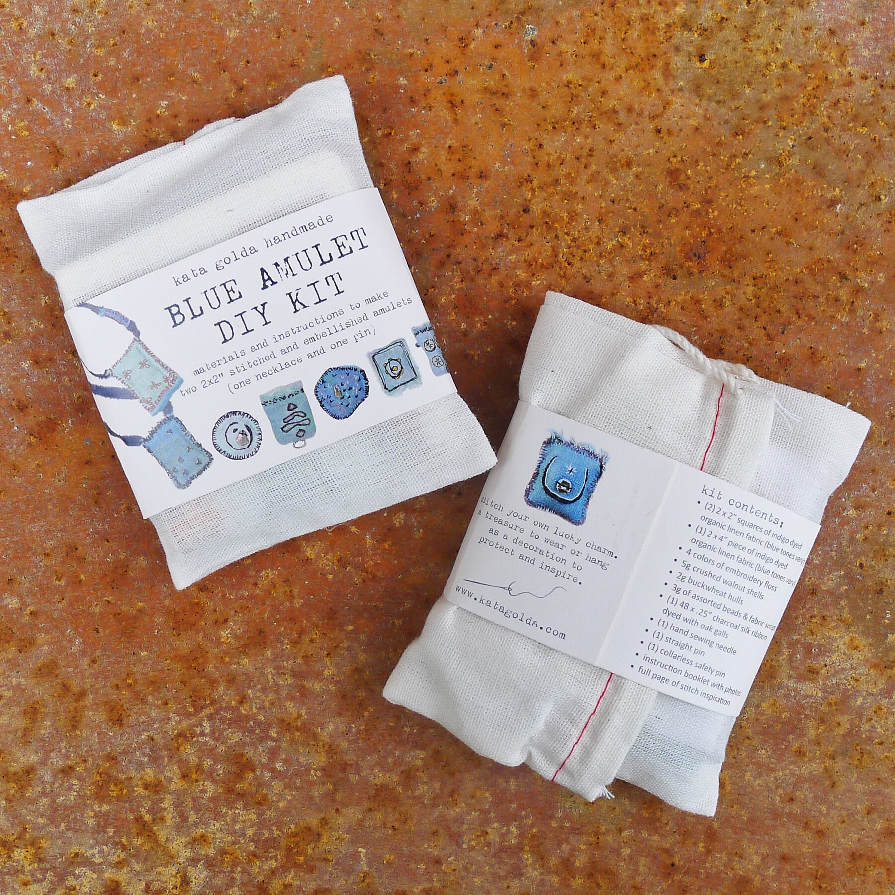 DIY Indigo-dyed Amulet Kit: Stitch Your Own Lucky Charm - Etsy