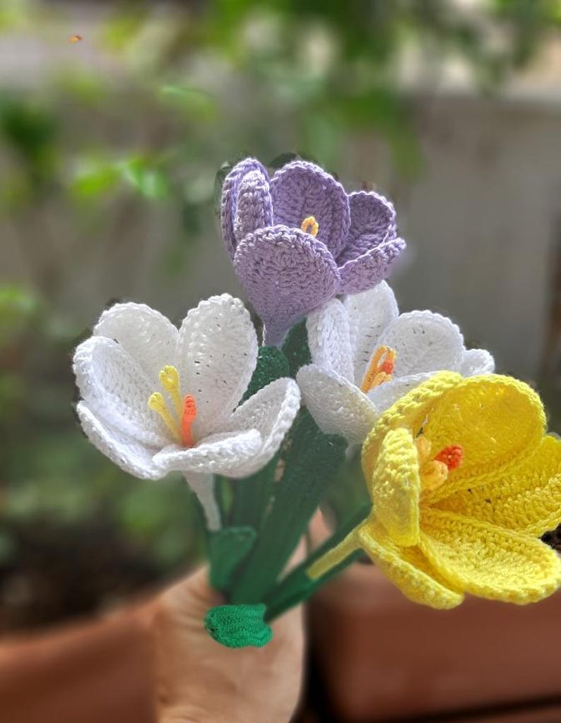 PDF Pattern Crochet Handmade - Crocus Flower, Artificial Flower, DIY ...