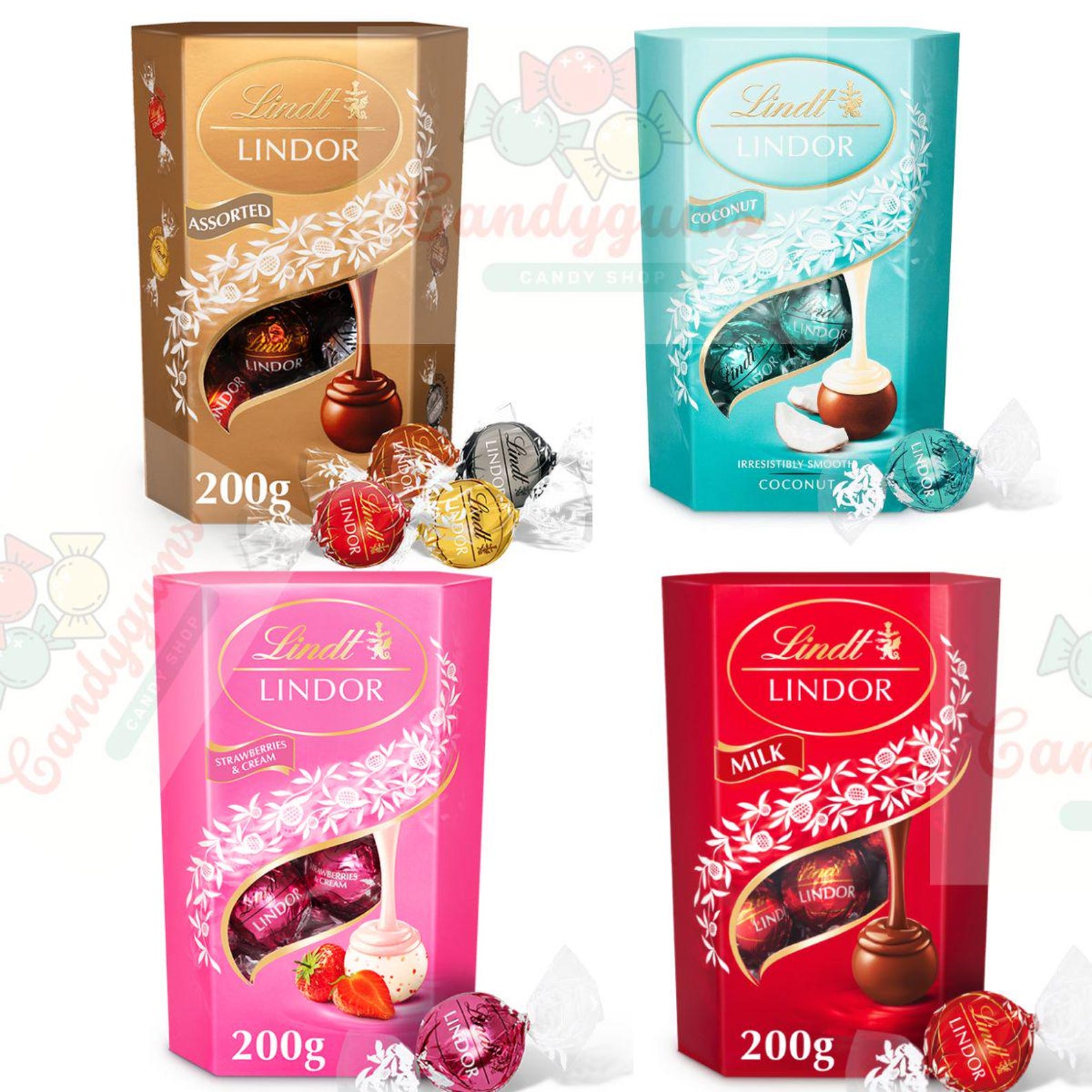 Lindor Chocolate Truffle Mega Box of 4 X 200g - Lindt Coconut, Lindt ...