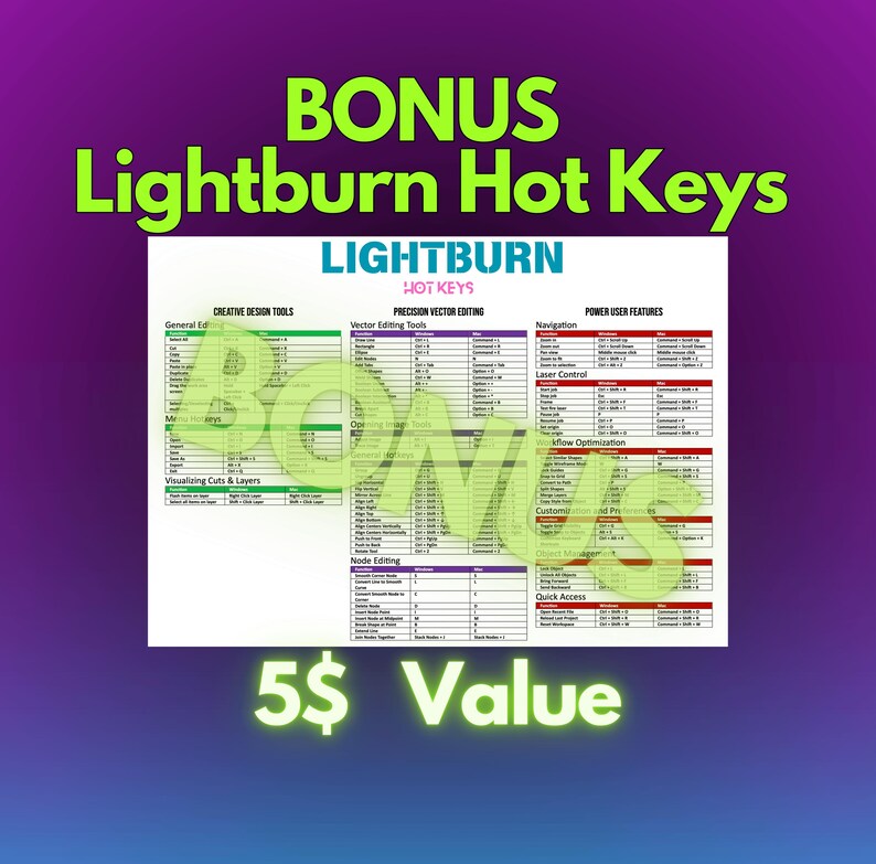 50W Fiber Laser Lightburn Library - 20 Lenses, 37 Materials (+bonus ...