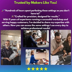 50W Fiber Laser Lightburn Library - 20 Lenses, 37 Materials (+bonus ...