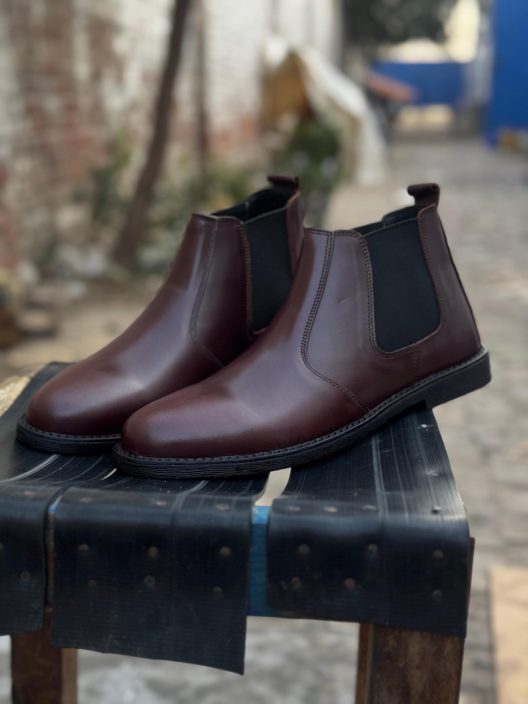 8010-maroon Cow Leather Chelsea Boots - Etsy
