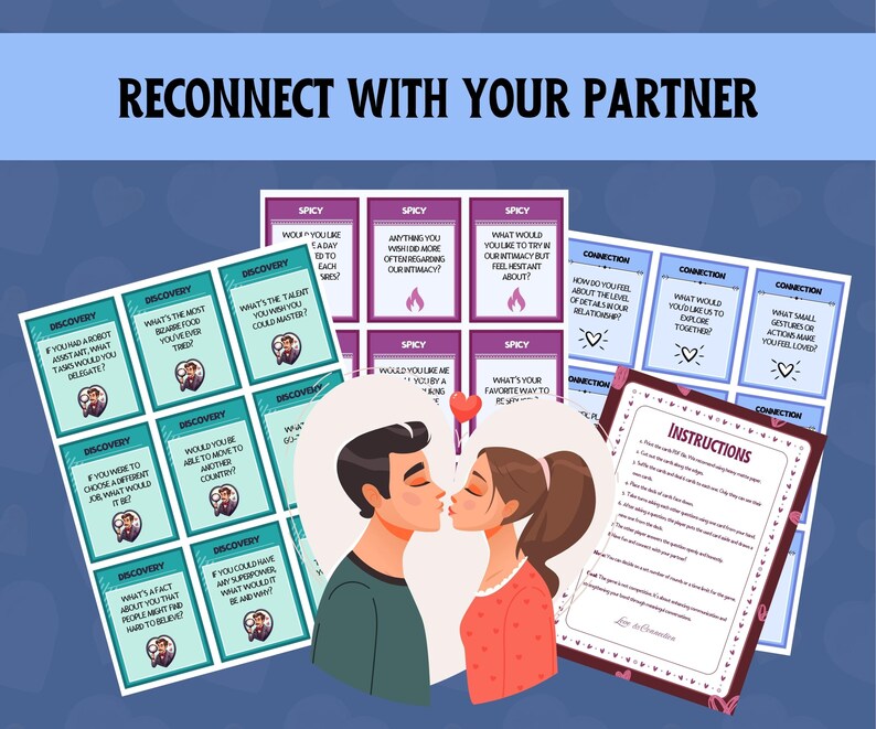 Couples Connection Cards, Printable Questions Game to Deepen Connection ...