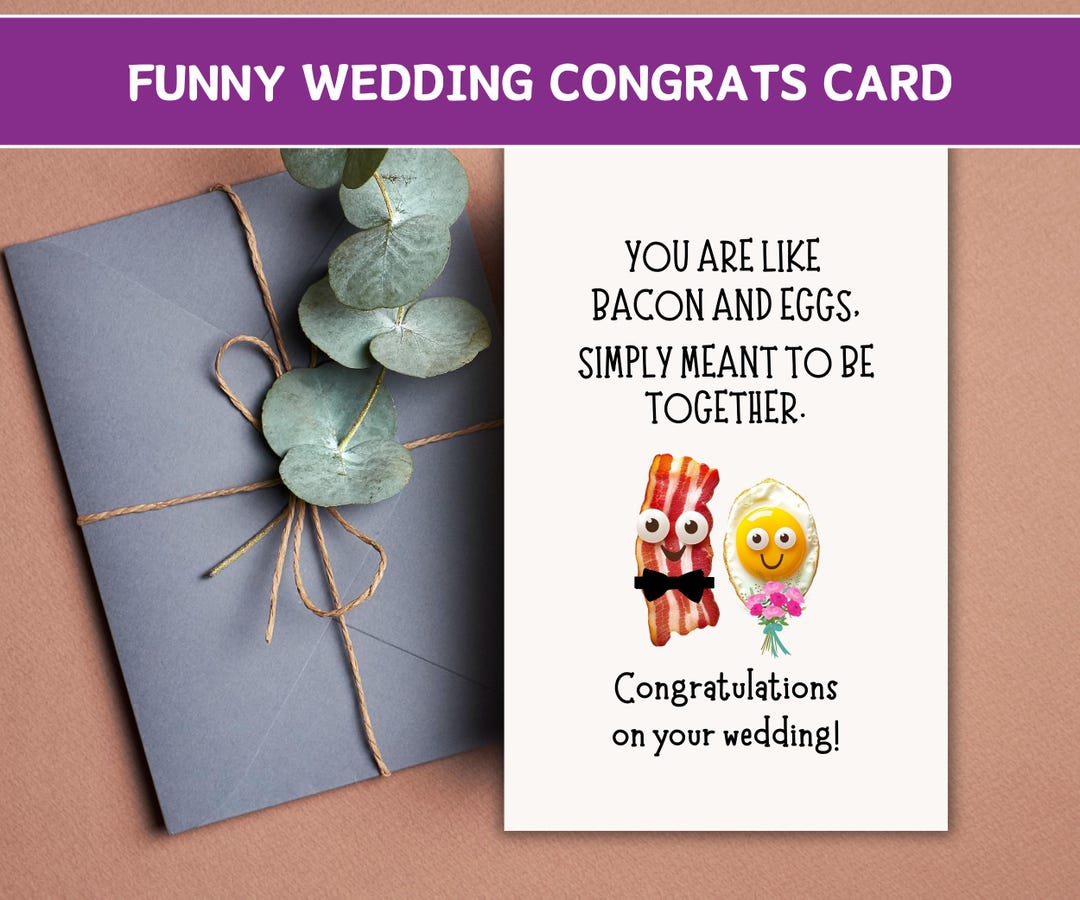 Funny Congrats Wedding Card, Printable Best Wishes for Bride and Groom ...
