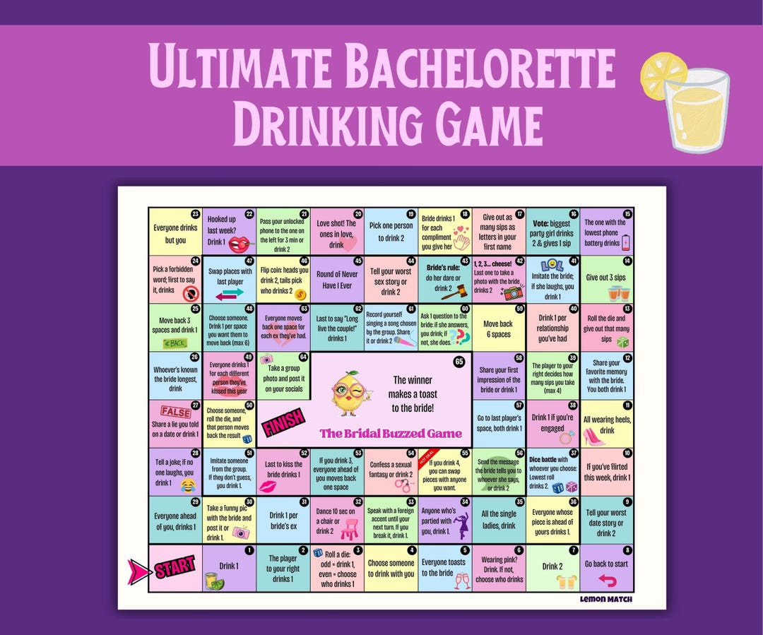Bachelorette Party Game Printable, Fun Dares & Drinking Challenges ...