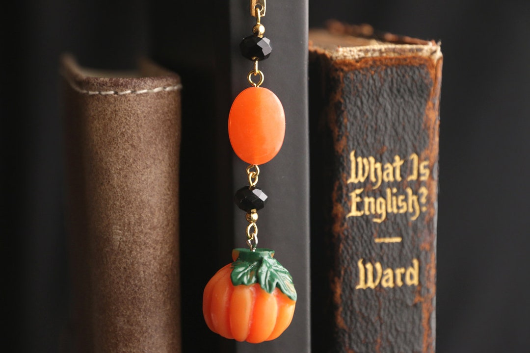 Halloween Pumpkin Bookmark. Beaded Bookmark. Halloween Bookmark. Book ...