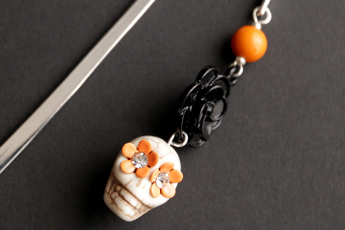 Sugar Skull Bookmark. Beaded Bookmark. Day of the Dead Book - Etsy