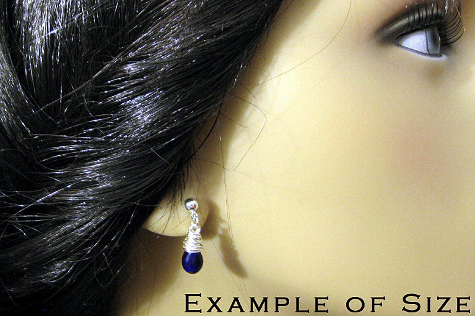 Frosted Glass Teardrop Post Earrings Wire Wrapped in Silver. Handmade ...