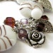 Purple Roses Charm Bracelet in Lampwork Glass and Silver Rose Charms ...
