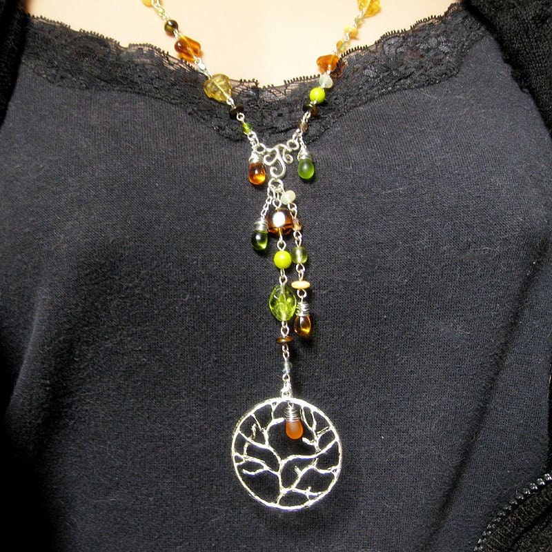 Tree Necklace. Fall Leaves Necklace. Tree of Life Necklace. - Etsy