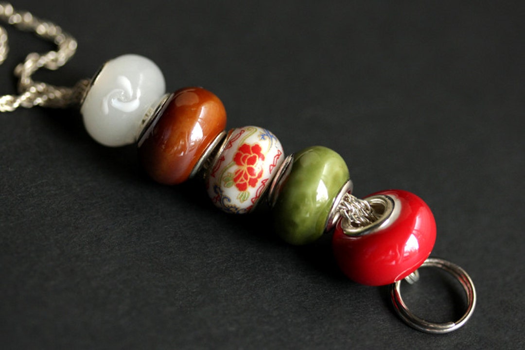 Badge Necklace. Chain Lanyard. Red Lanyard. Badge Neck Holder. Green ...