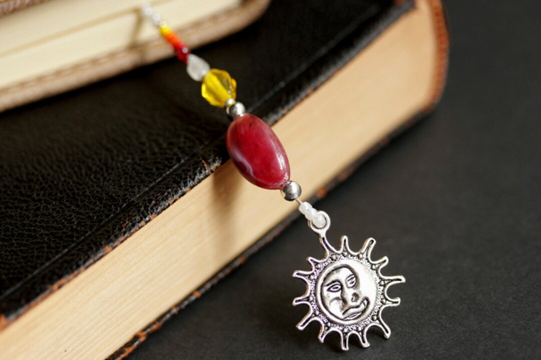 Sun Bookmark. Red Bookmark. Beaded Book Thong. Yellow Bookmark. Beaded ...