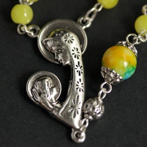 Neon Rosary. Bright Yellow and Turquoise Blue Rosary. Neon Yellow ...