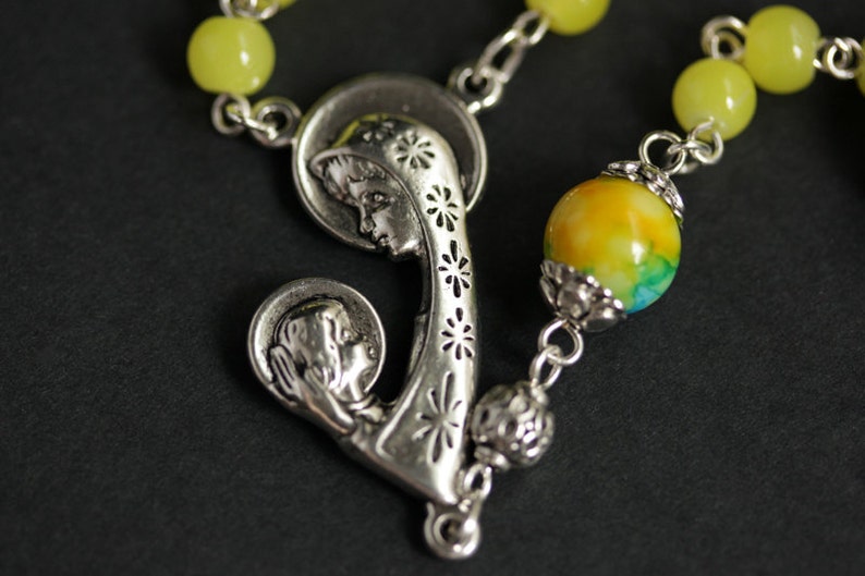 Neon Rosary. Bright Yellow and Turquoise Blue Rosary. Neon - Etsy