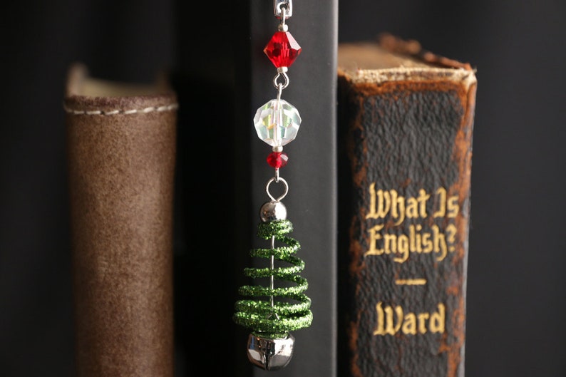 Christmas Tree Book Charm. Christmas Bookmark. Beaded Bookmark. Holiday ...