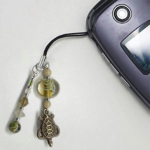 Beaded Green Pendant. Green Charm. Handmade Charm. Phone Charm, Key ...