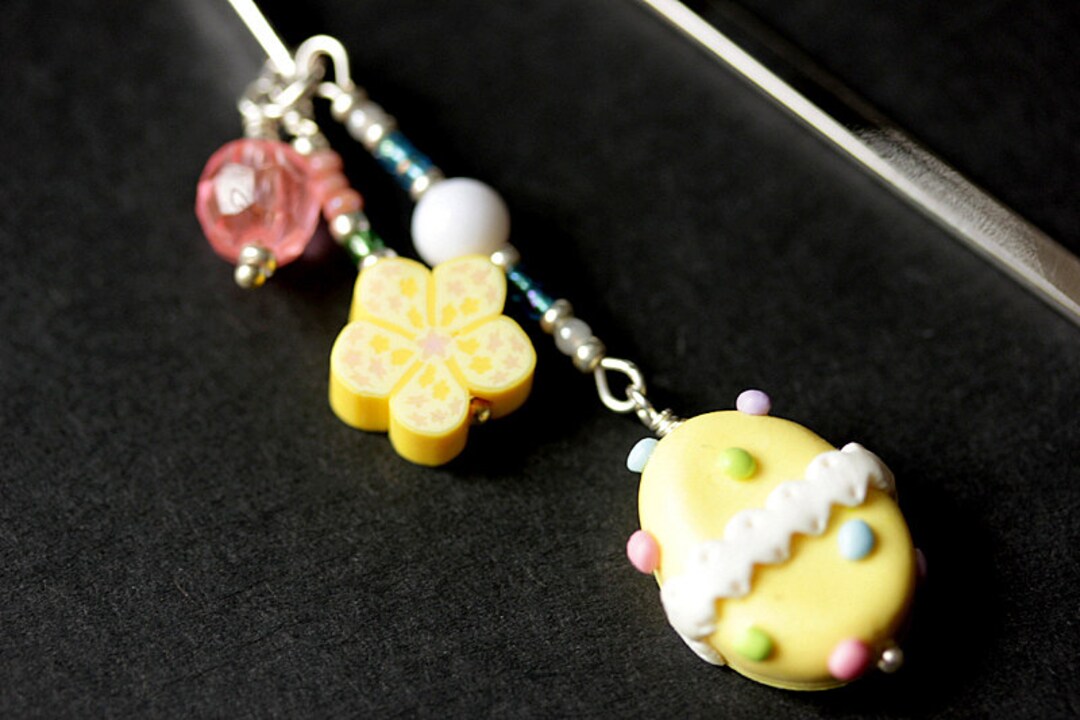 Yellow Easter Egg Bookmark. Polymer Clay Beaded Bookmark. Easter ...