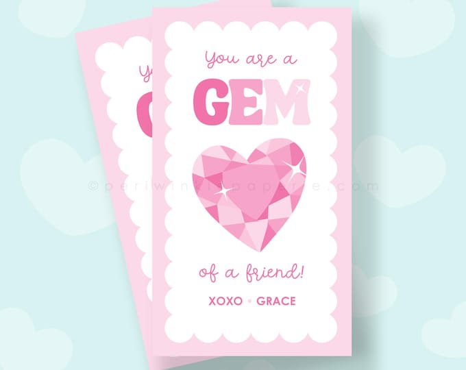 GEM OF A FRIEND Valentines Tag - Etsy Canada