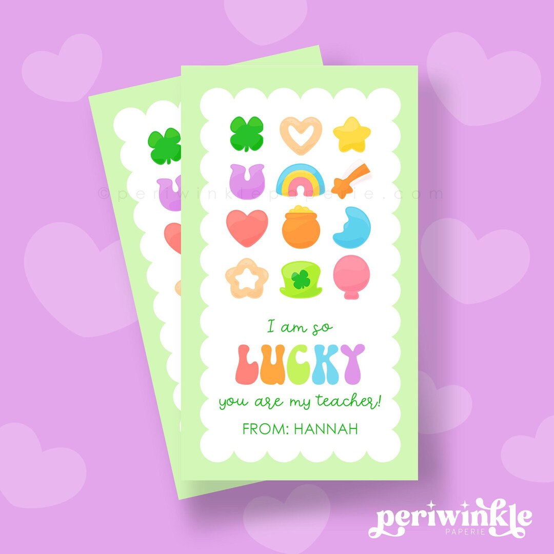 Editable so Lucky You're My Teacher, St. Patty's Day Tag, St. Patrick's ...