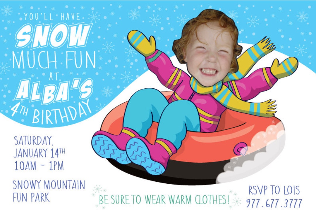 Snow Birthday Party Invitation for Girl or Boy - Personalized With Your ...
