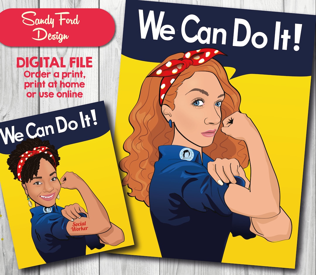 Personalized Rosie the Riveter Print - Illustrated From Your Photo ...